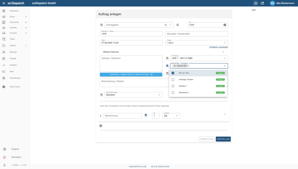 Dispositionsprogramm mit Fahrer App kostenlos